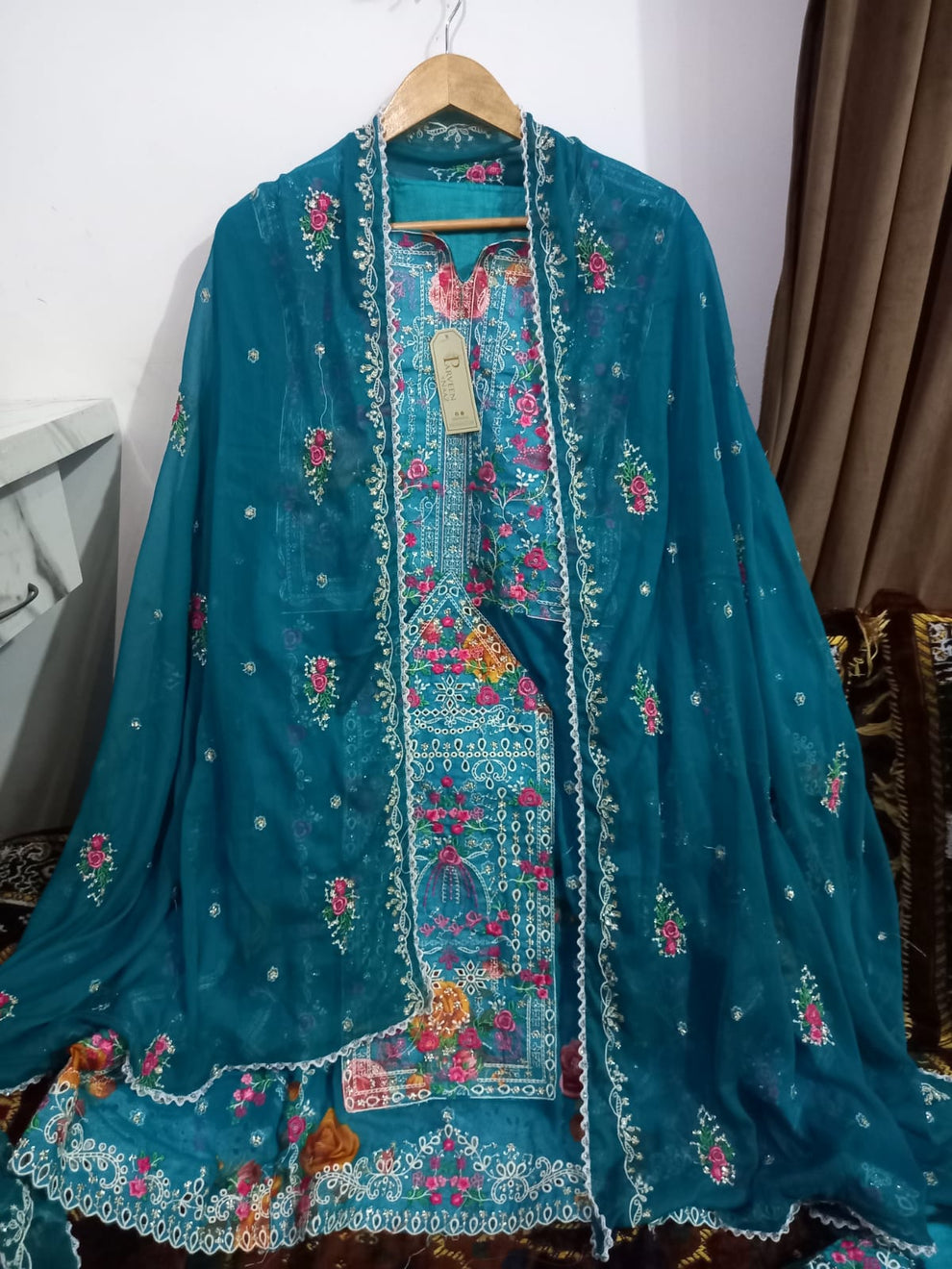 Balochi Kurta 3-Piece Set by parveenNaaz - Traditional Silk with ...